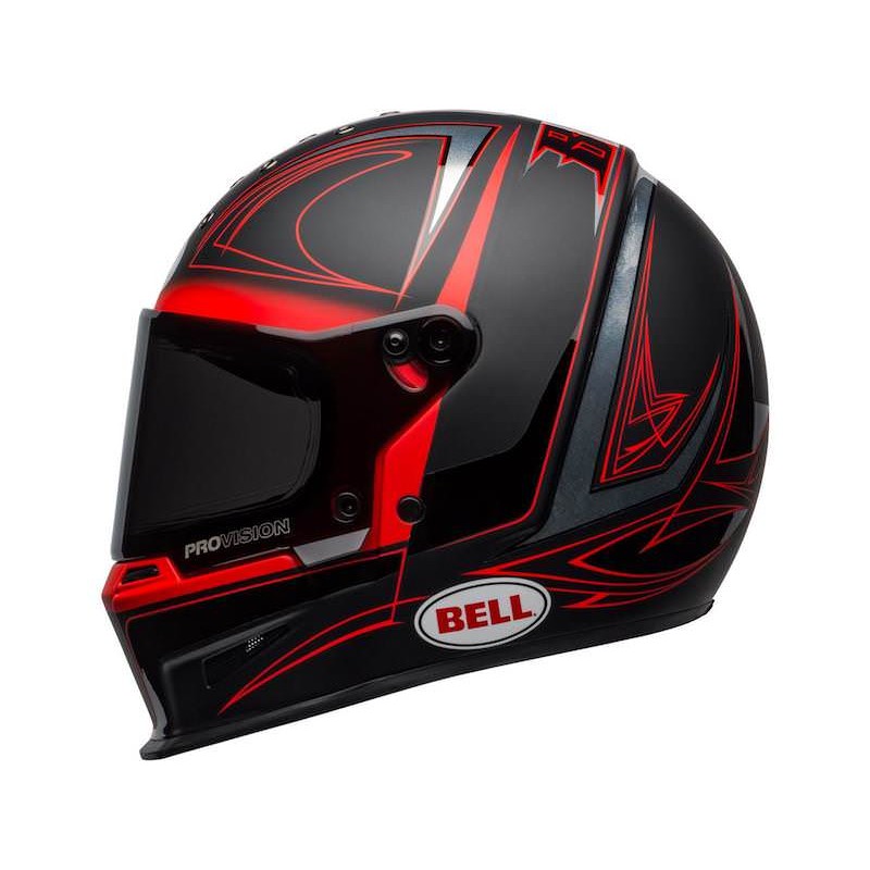 CASQUE BELL ELIMINATOR HART LUCK MAT BRILLANT NOIR/ROUGE/BLANC 8000...