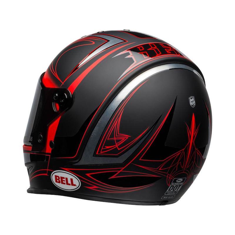 CASQUE BELL ELIMINATOR HART LUCK MAT BRILLANT NOIR/ROUGE/BLANC 8000...
