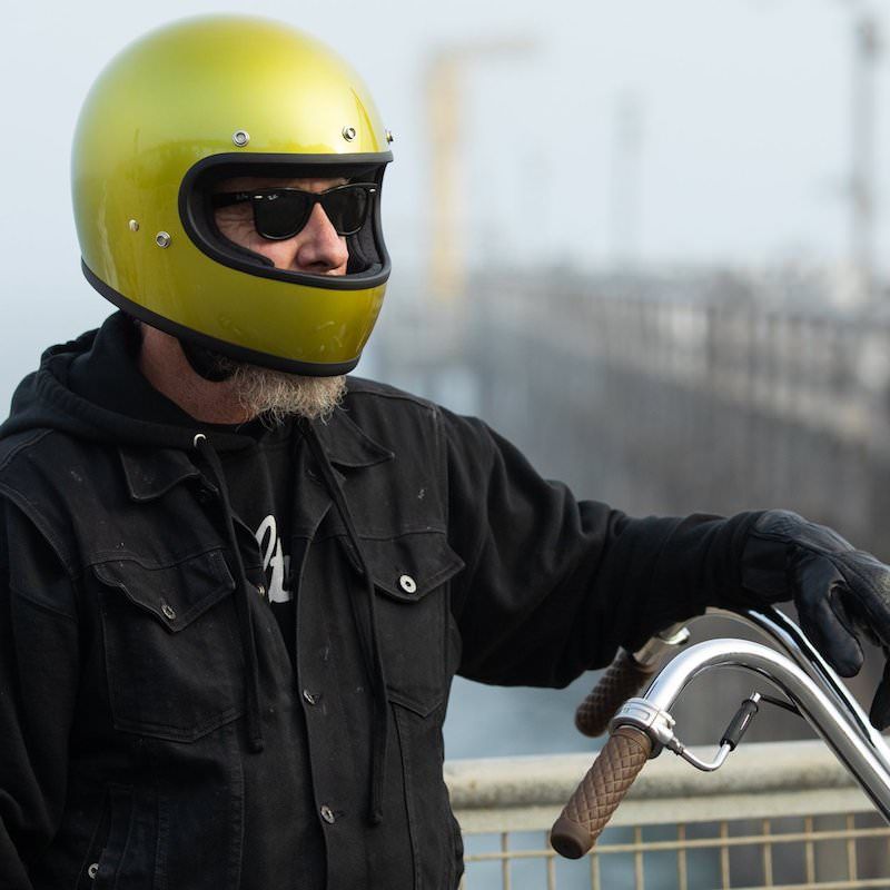 GRINGO FULL FACE HELMET METALLIC SEA WEED