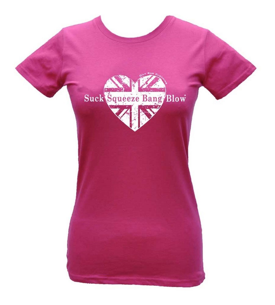 T-SHIRT OILY RAG CŒUR SUCK SQUEEZE BANG BLOW ROSE FEMME OR-65L-PK